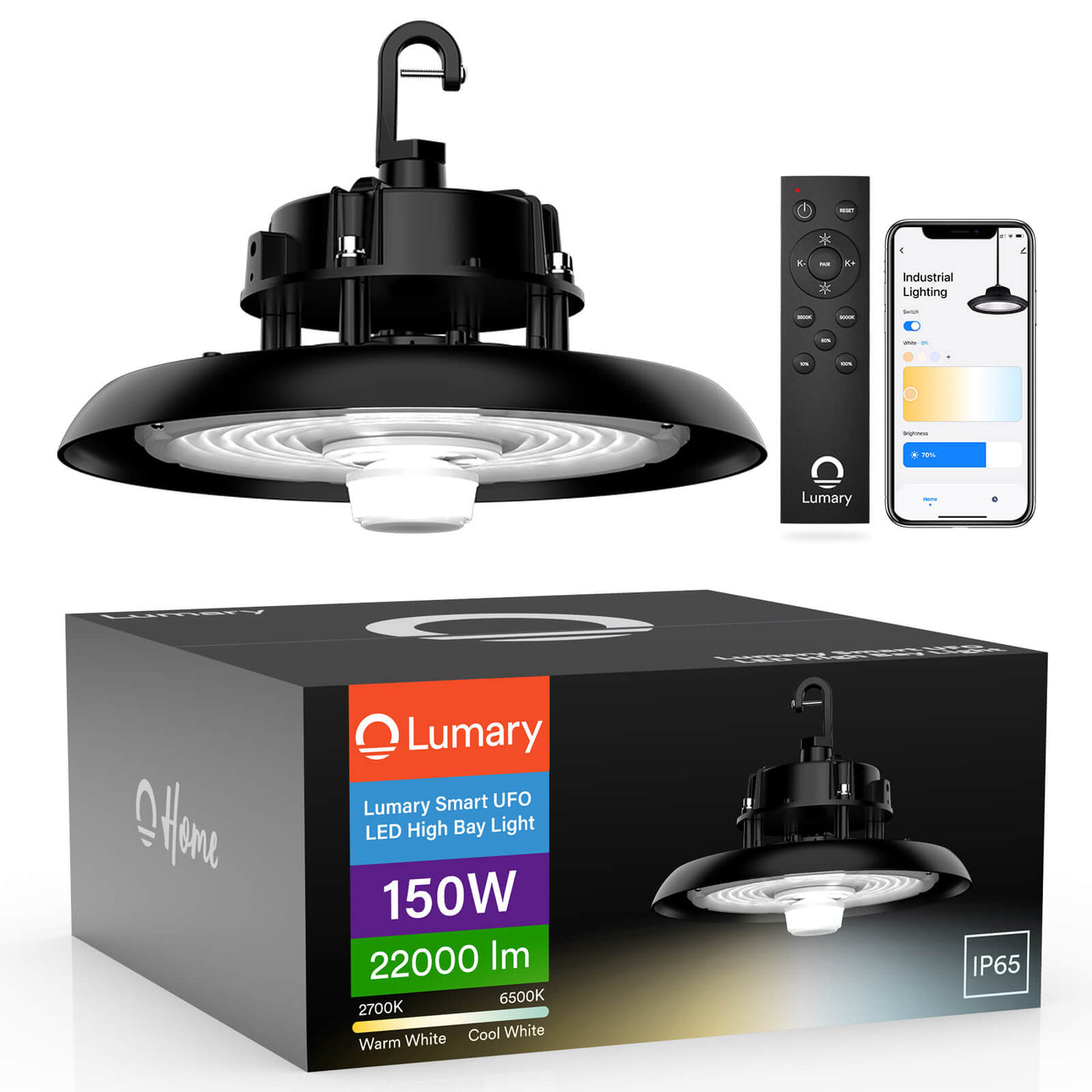 Lumary Smart UFO LED High Bay Light - App Control, Bluetooth Mesh ...