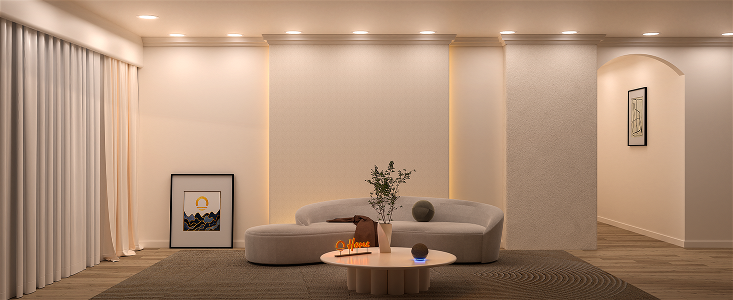 Lumary Smart Recessed Lighting Alexa Ultra-thin RGBW Color Changing ...