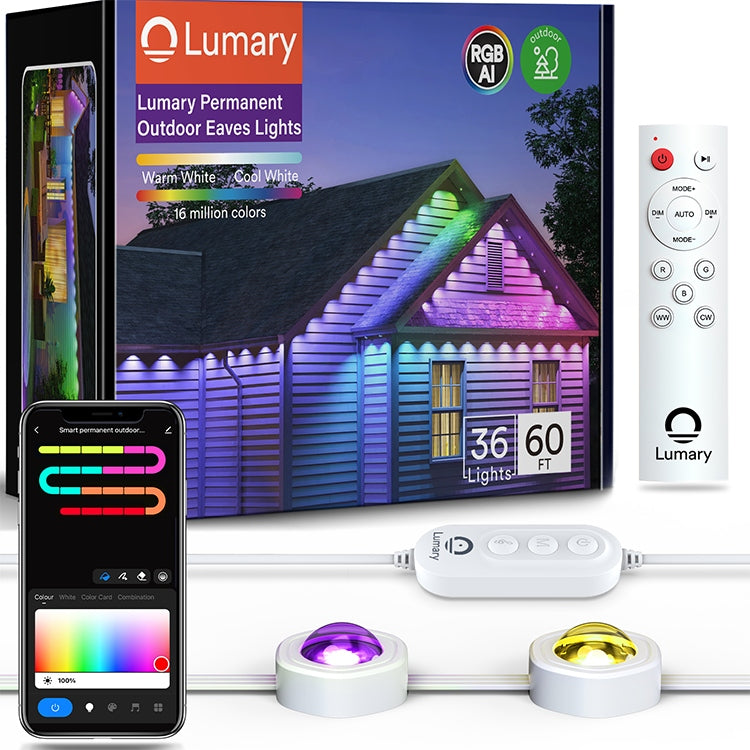 Lumary Smart Wall Sconce Light - Dimmable 18W | Waterproof | 16 Colors