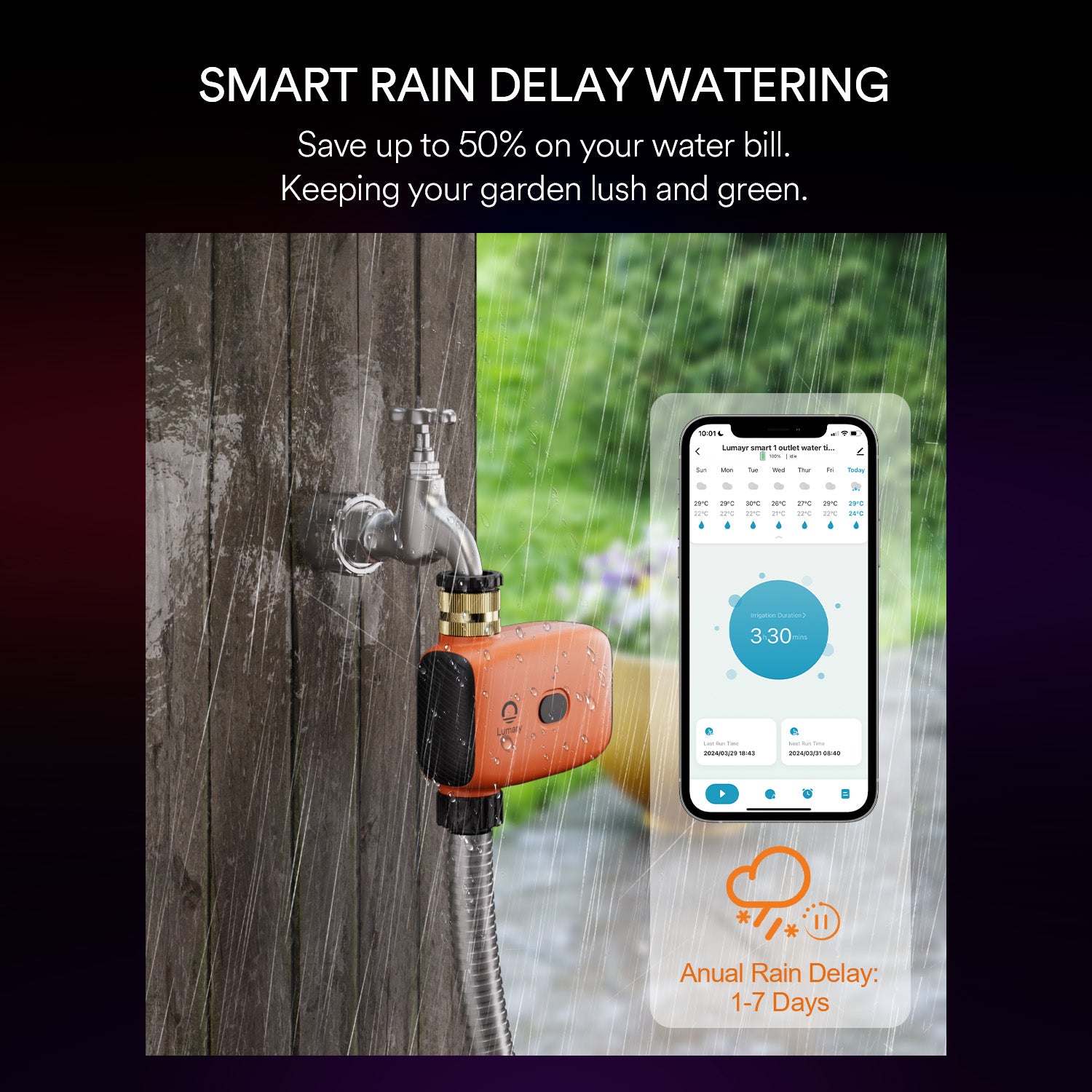Lumary WiFi Water Timer - Customize Your Watering Schedule