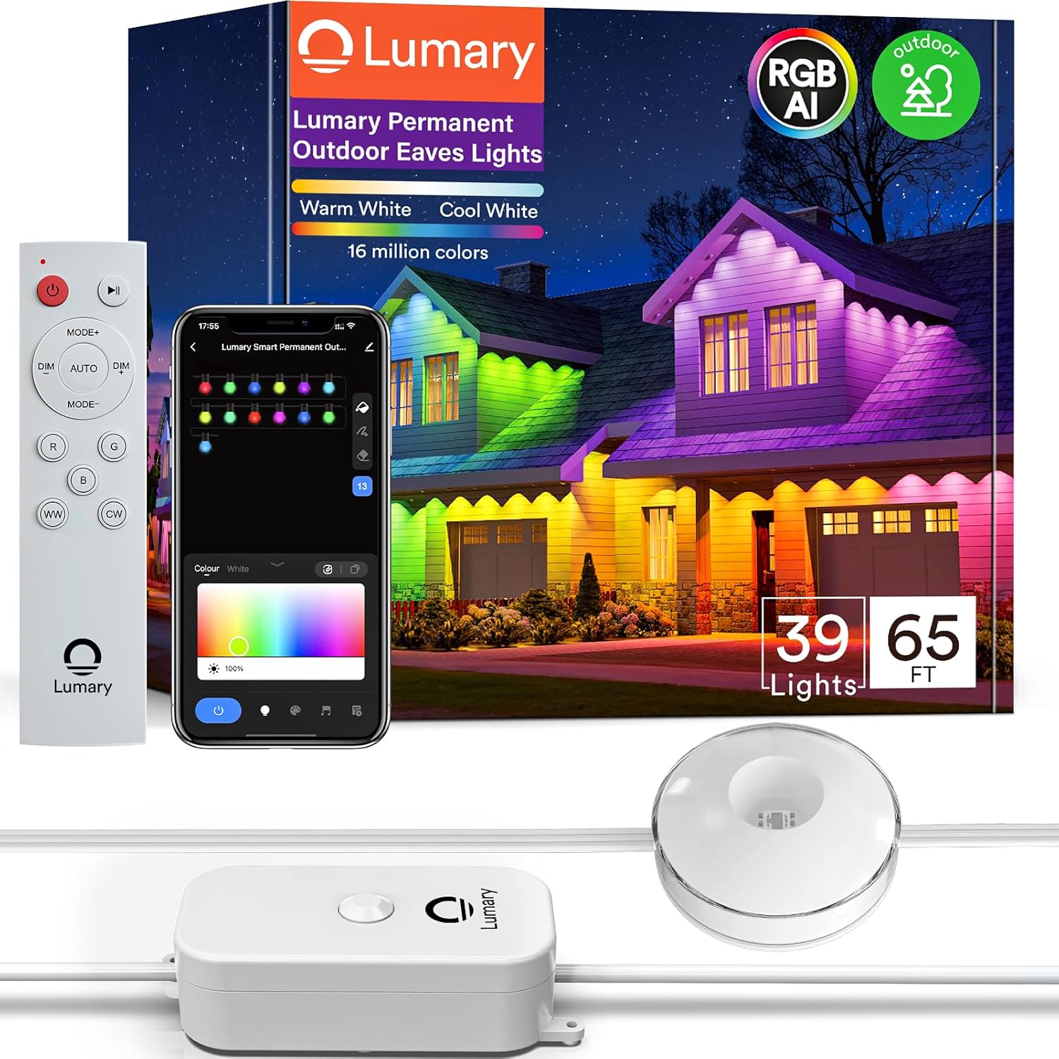 Lumary RGBAI Smart WiFi Pathway Lights - Vibrant Colors, App Control ...