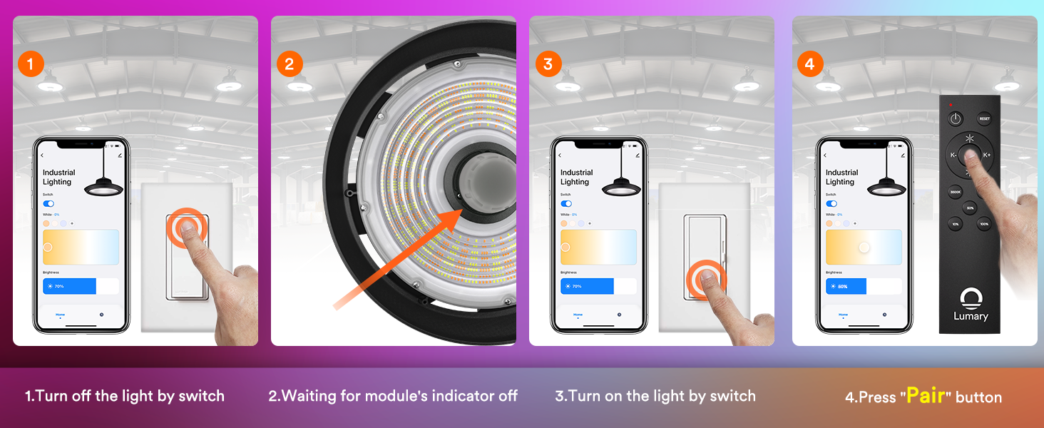 Lumary Smart UFO LED High Bay Light - App Control, Bluetooth Mesh ...