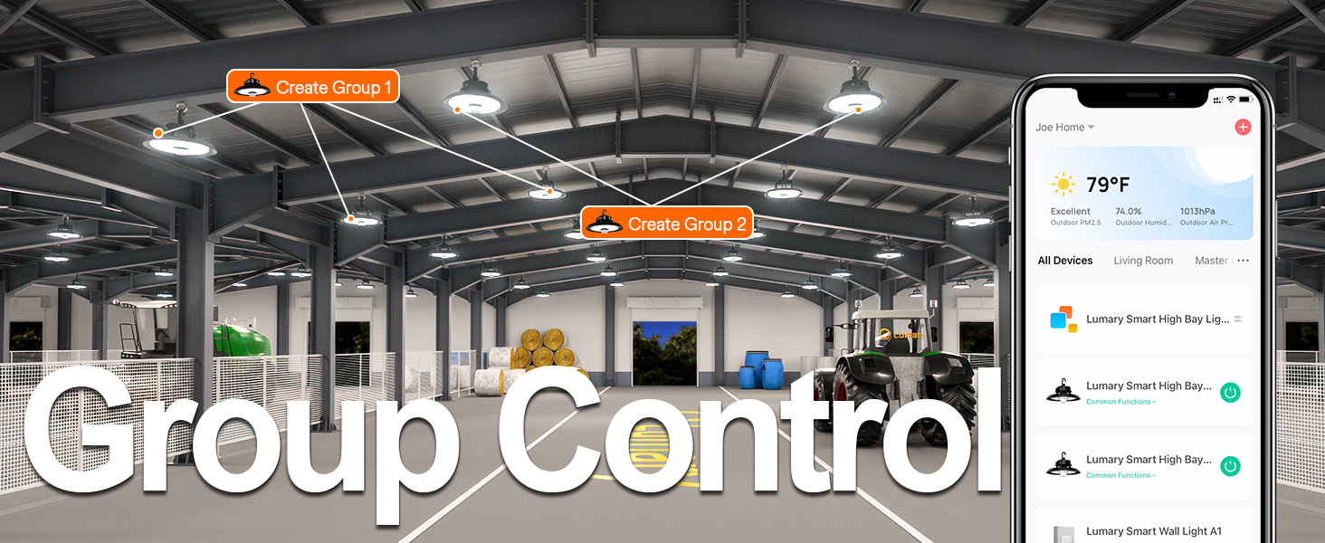 Lumary Smart UFO LED High Bay Light - App Control, Bluetooth Mesh ...