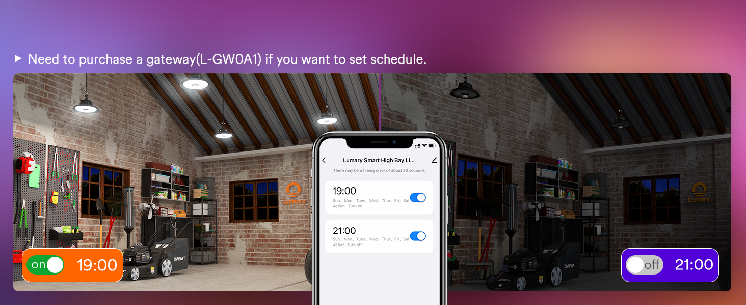 Lumary Smart UFO LED High Bay Light - App Control, Bluetooth Mesh ...