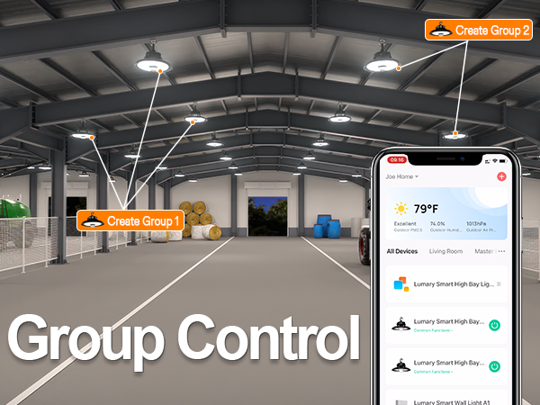 Lumary Smart UFO LED High Bay Light - App Control, Bluetooth Mesh ...