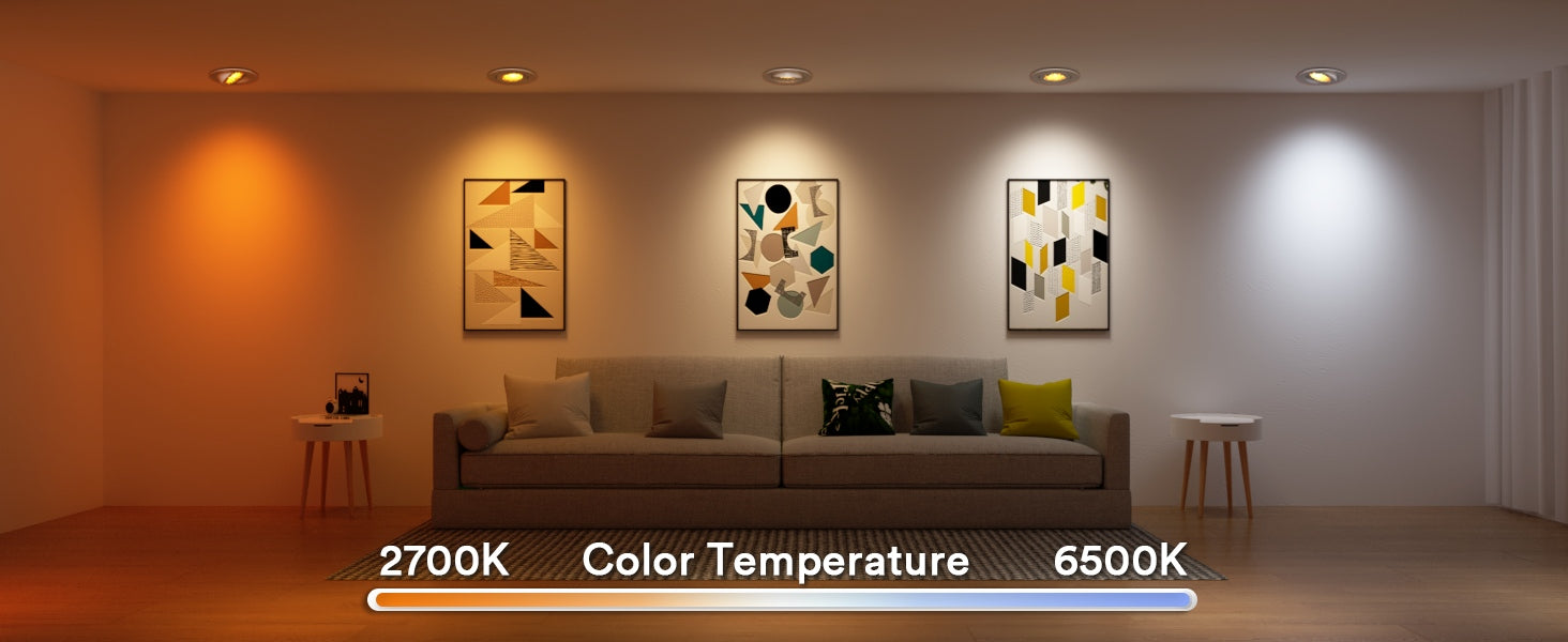 Smart Recessed Lighting 4 Inch - 9W 810 Lumens Gimbal Recessed Lighting ...