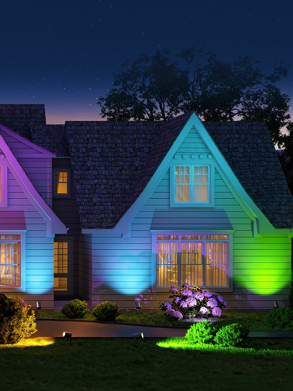 Lumary Smart LED Outdoor Spotlights RGBAI WIFI Landscape Lights IP65 ...