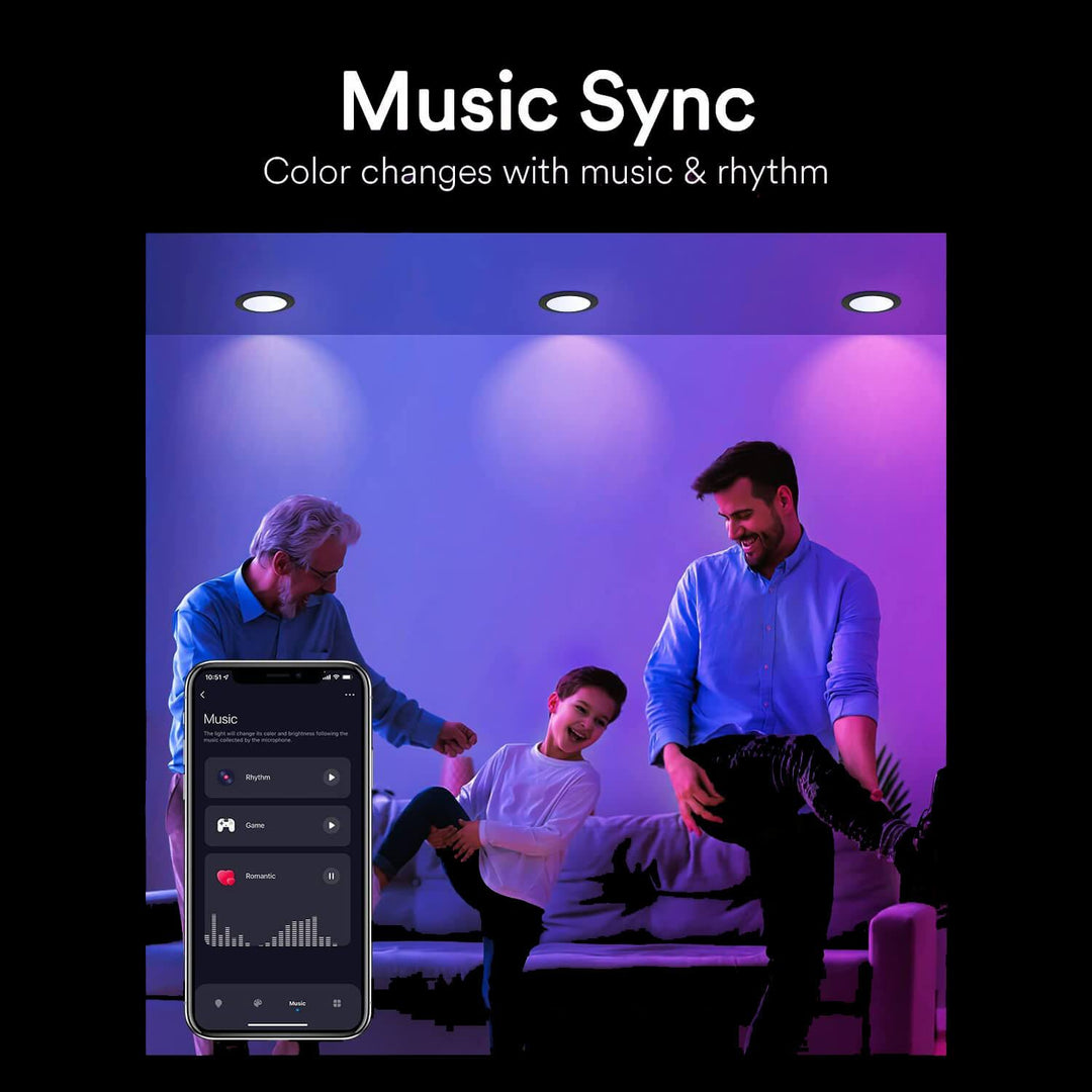 Lumary Smart Recessed Lighting Alexa Ultra-thin RGBW Color Changing ...