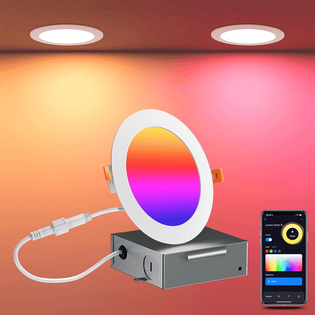 Smart Recessed Lighting 4 inch RGBW Downlight Music Sync Dimmable ...